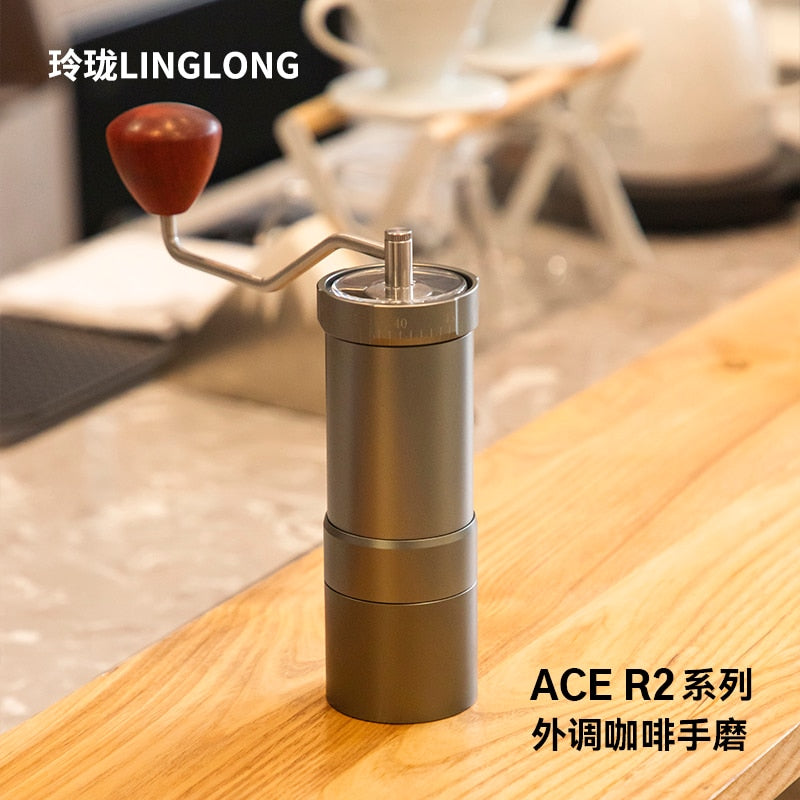 Linglong R2 manual coffee grinder super bigger burr portable coffee mi ...